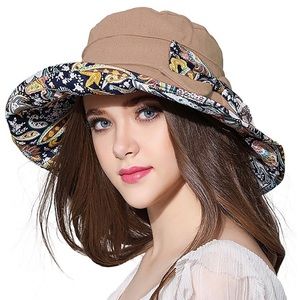 Accessories | Nwt Beautiful Tan And Floral Summer Hat | Poshmark